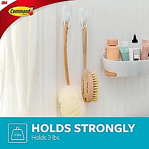 Command BATH18-6ES Organize Damage-Free Bath Towel Hook Value Pack, Medium, Frosted