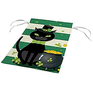 Generic Garden Flag Double Sided Durable Yard Flag,St. Patrick's Day Black Cat Fade Resistant Seasonal Flags,Suitable for Outdoor Home Lawn Patio Porch Decorative,12x18 Inch