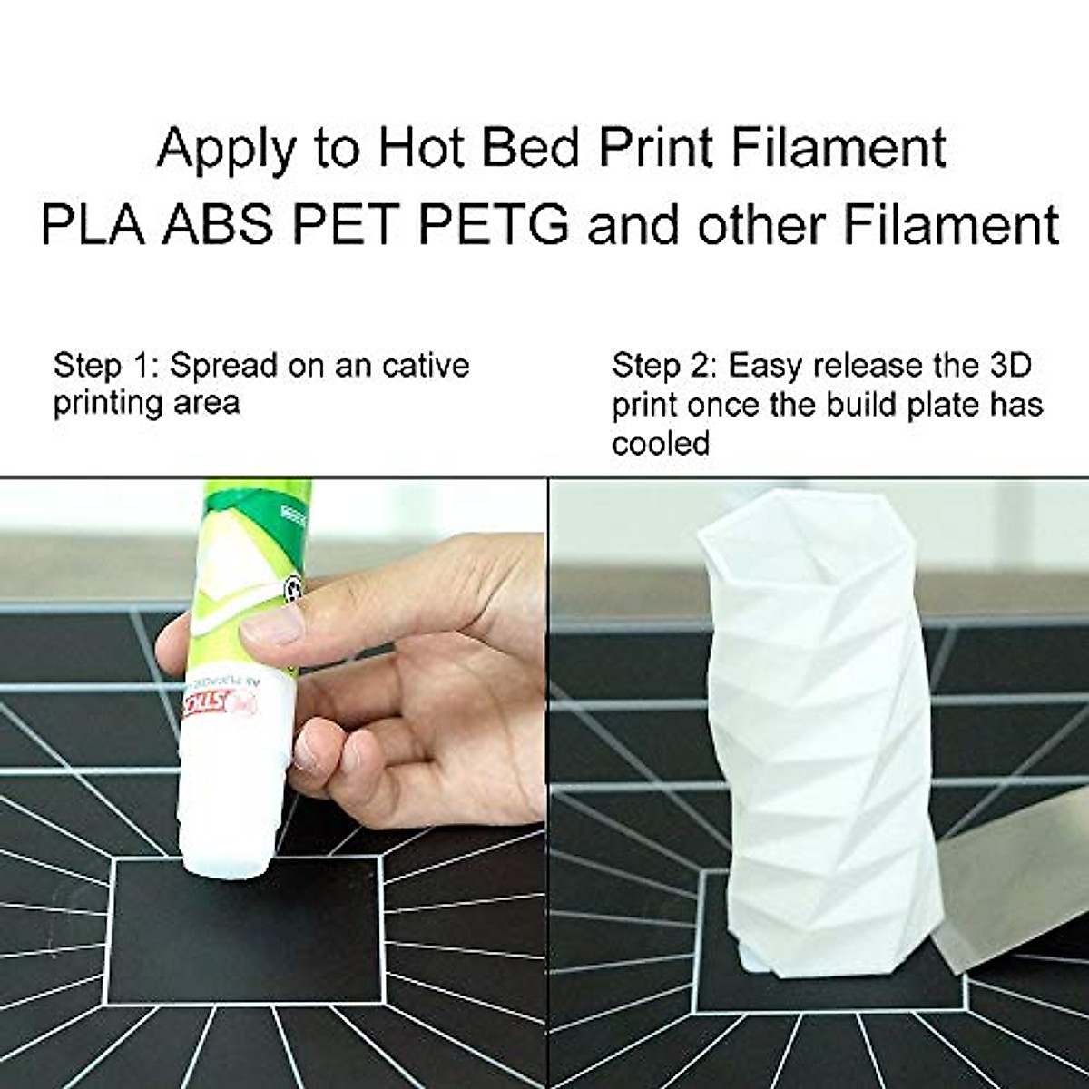 ACEIRMC 3D Printer Glue Stick for Hot Bed Print Filament PLA ABS PET PETG Washable Anti-Tilt Non-Toxic - 21g(Pack of 3)