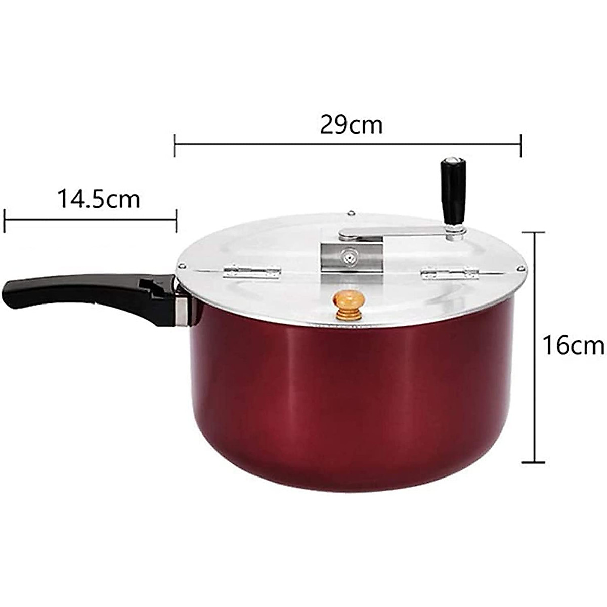 SHENGANG Stainless Steel Stovetop Popcorn Popper, Hand-Cranked Popcorn Maker, with Lid & Handle, Easily Make Classic Flavored Popcorn