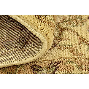 Unique Loom Voyage Collection Traditional Oriental Classic Intricate Design Area Rug, Round 6' 1" x 6' 1", Ivory/Tan