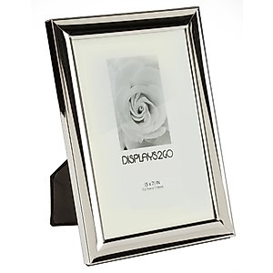Displays2go BWPF57S427 Bulk Picture Frames, 5 x 7, Silver