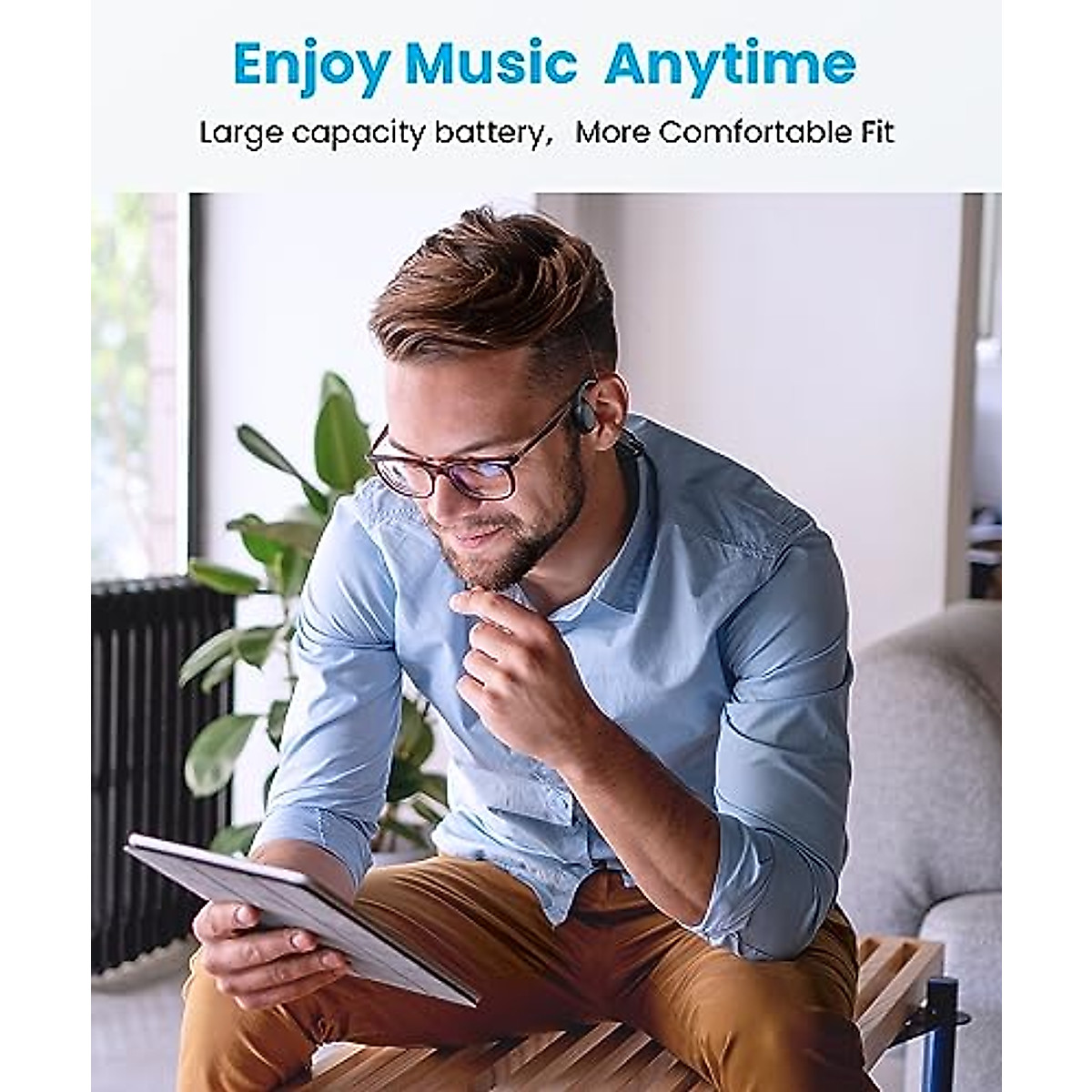 Rumatas Bone Conduction Headphones Bluetooth, Open Ear Headphones with Mic Underwater Swimming Headphones 32GB MP3 & 8Hrs Playtime, Wireless Underwater Earbuds for Swimming, Sports.