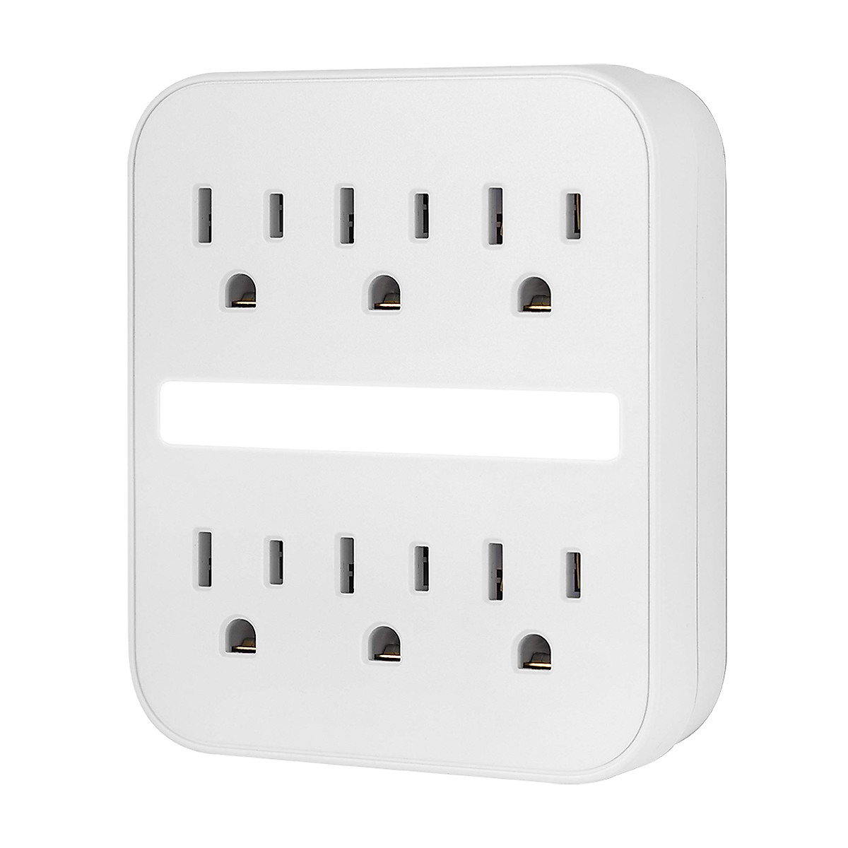 Philips 6-Outlet Extender Surge Protector, 3-Prong, Wall Adapter Plug, Space Saving Design, 1020J, UL Listed, White, SPS1006WA/37