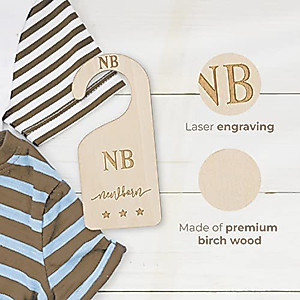 Beautiful Baby Closet Dividers - Baby Clothes Organizer Double-Sided Gender Neutral - Nursery Decor Neutral Premium Birch Wood - Nursery Storage & Organization Boho Closet Dividers from NB to 24 M