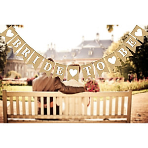 Bridal Shower Banner Decorations Burlap Bride to Be Sign Rustic Bunting Garland Backdrop for Bridal Shower Wedding Engagement Bachelorette Party Decor