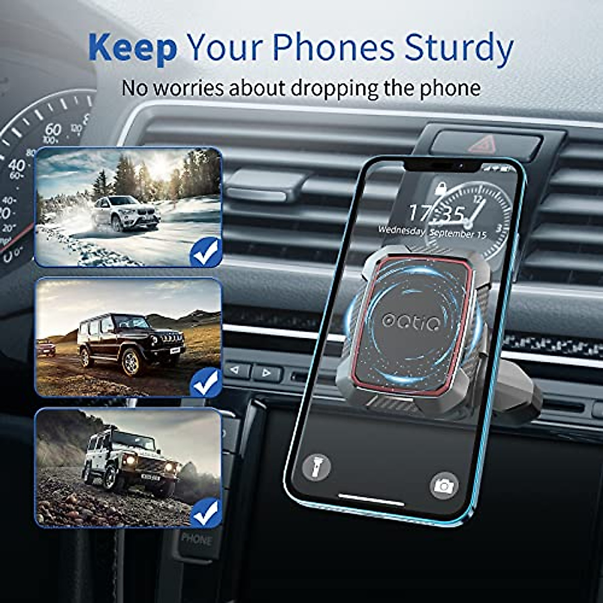 OQTIQ Magnetic CD Phone Car Mount for Car CD Player, CD Slot Car Phone Mount Holder with Built-in 6 Strong Magnets, Compatible with iPhone Samsung Galaxy LG and More