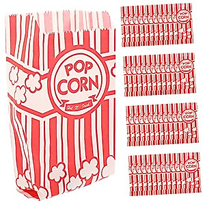 Mobestech 100pcs Popcorn Popcorn Packaging Bag Cups in Bulk Paper Bags Bulk Candy Snack Box Popcorn Buckets Small Popcorn Bags Paper Popcorn Boxes Oil-proof Popcorn Holder Popcorn Paper Bags