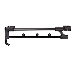 Heavy Duty Extendable Pull Out Closet Rod Sliding Wardrobe Closet Rod Hanging Rod for Closet Storage Wardrobe Clothes Hanger Rail Towel Ideal for Closet(Black) (30 cm/11.8 inch)