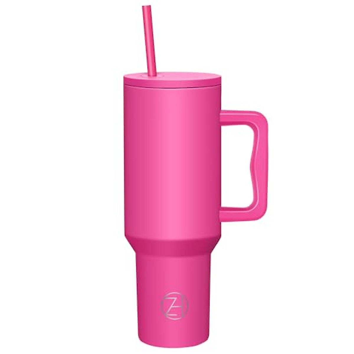 Zes-Husa 40 oz Tumbler with Handle and Straw Lid, Insulated Cup Reusable Stainless Steel Thermoses, Travel Mug Cupholder Use with Pipette Stopper