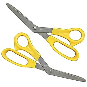 Scissors, Scissors All Purpose, 2 Pack Fabric Scissors, Bent Scissors 8 Inch Sewing Scissors Yellow Scissors