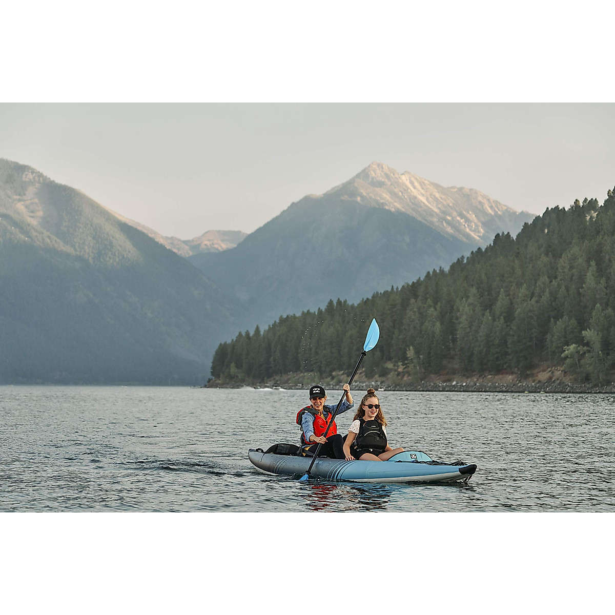 AQUAGLIDE Universal Crux Kayak Packable 4-Piece Spring Pin Joints Fiberglass Carbon Paddle Tough Reinforced Nylon Blade Fishing Kayaking iSUP Family Friendly 240 cm