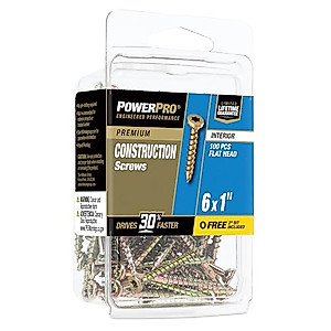 Power Pro Premium Interior Construction Screws (#6 x 1) - 100pc