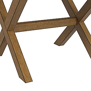 Hillsdale Somerset Backless Wood Vanity Stool for Makeup Room or Bathroom, Dark Driftwood