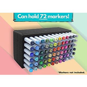 Polar Whale Art Marker Storage Tray Organizer Pen Pencil Brush Storage Design Stand Supply Horizontal Storage Non-Scratch Non-Rattle Washable Compatible with Copic and More Holds 72