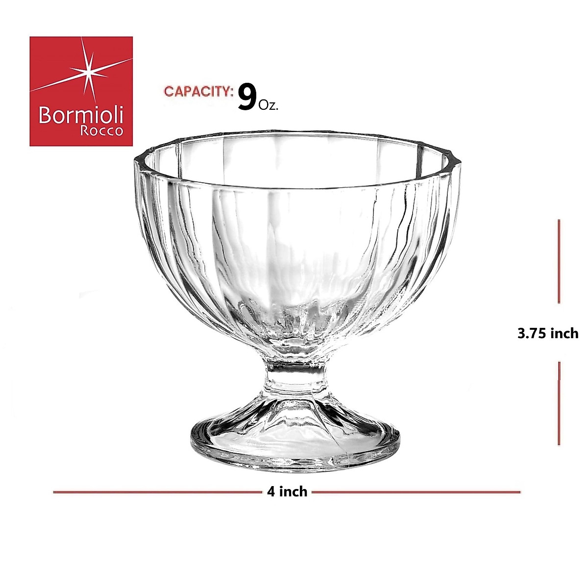 Bormioli Rocco Alaska Dessert Bowls, Set of 6