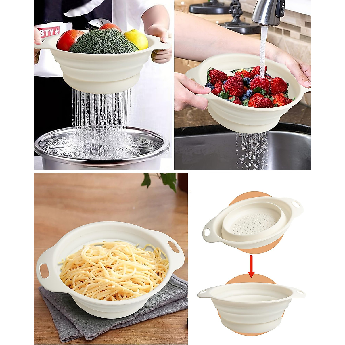 VIVIDCOOKWARE 22pcs Pots and Pans Set Non Stick, Ceramic Cookware Set with Detachable Handle, Pot Sets for Cooking Nonstick with Collapsible Dish Basin, Oven Safe