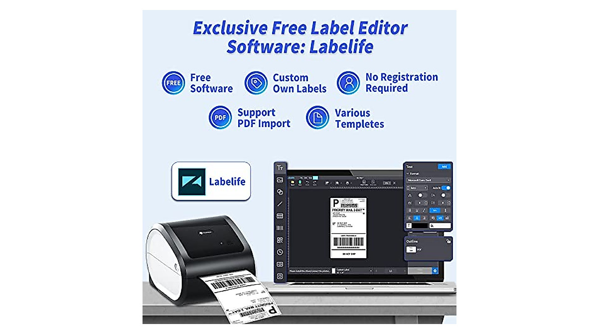 Phomemo D520 Thermal 4x6 Label Printer for Shipping
