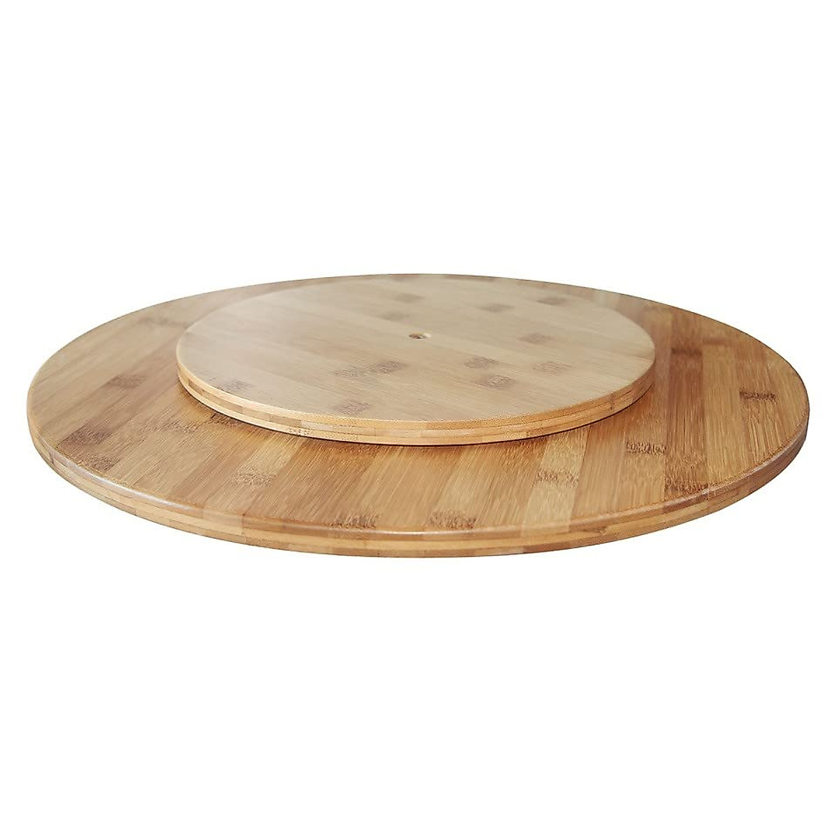 Bamboo Lazy Susan Spinning Turntable for Kitchen Storage and Table (21 inch)