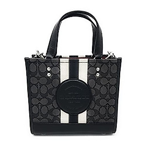 COACH Women's Dempsey Tote 22 (Jacquard - Black - Smoke Black)