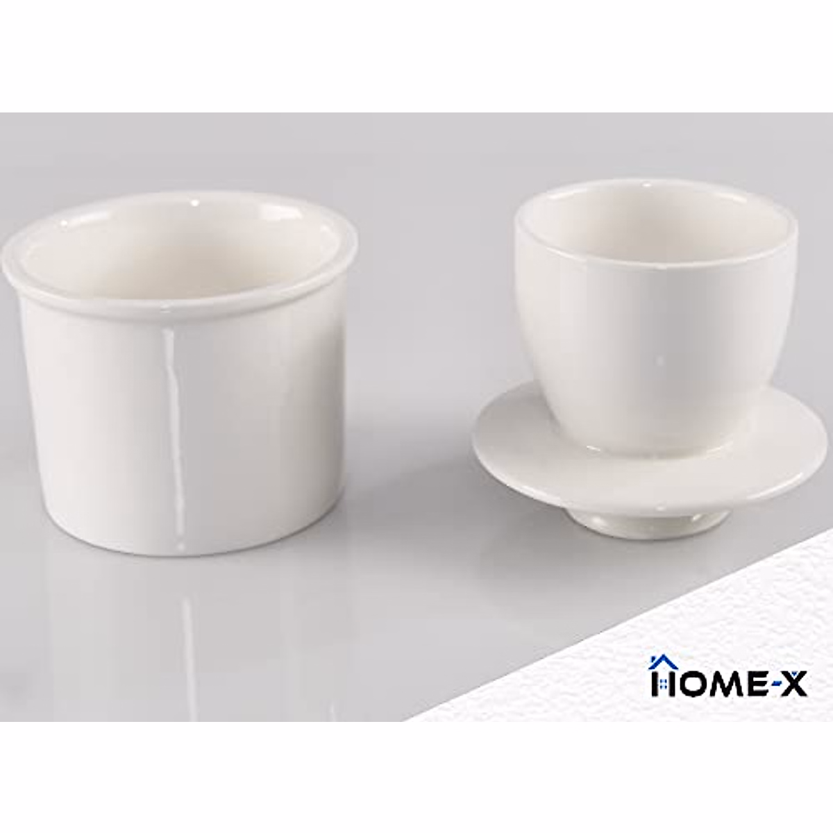 HOME-X Butter Crock, Stoneware Butter Container, Bell-Shaped Butter Keeper for Easily Spreadable Butter, 3 ¾" D x 3 ¾" H, White