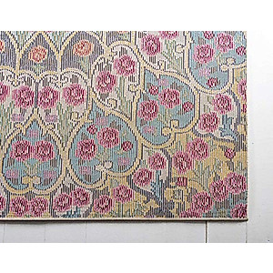 Unique Loom Vita Collection Bright Bohemian Over-Dyed Circular Floral Patterned Traditional Vintage Area Rug, 8 ft x 10 ft, Multi/Yellow