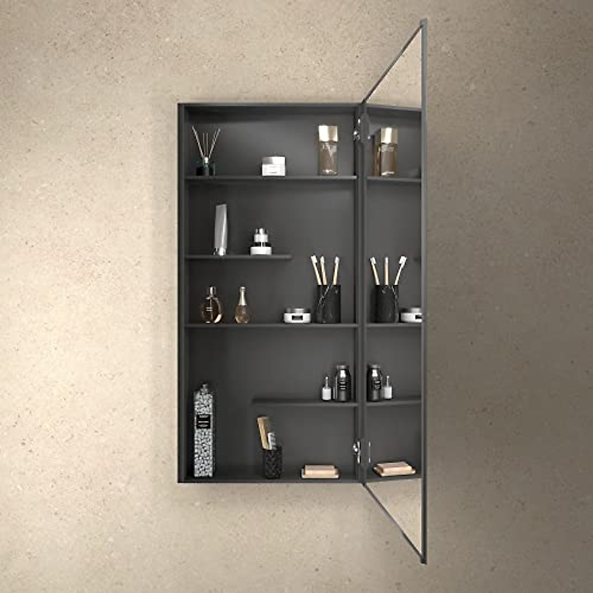 KOHLER K-81148-DA1 Maxstow Frameless Surface Mount Bathroom Medicine Cabinet, 20" x 40", Dark Anodized Aluminum