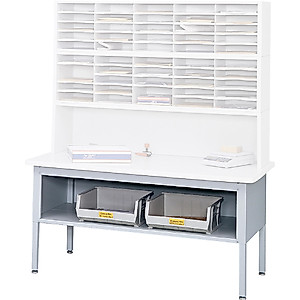 Safco Products 7749GR E-Z Sort Mail Station Sorting Table with Shelf, Gray