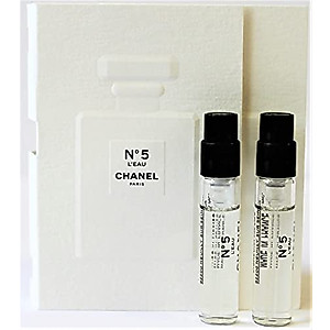 CHANEL No 5 L'EAU EDT Spray Perfume Samples 0.05oz / 1.5ml EACH NEW x2