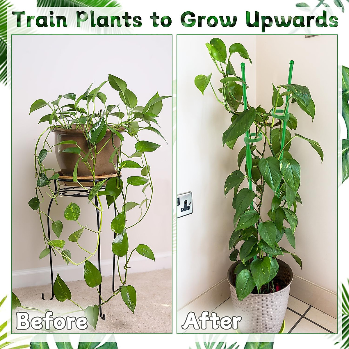 Plant Stakes,18Inch & 11Inch Plant Support Stakes,HAINANSTRY Adjustable Length Garden Stakes,Plant Stakes for Indoor and Outdoor Plants,Tomatoes/Beans/Orchid/Vegetable Stakes for Garden