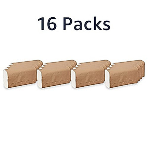 AmazonCommercial 2-Ply Multifold Paper Towels, Compatible With Universal Dispenser, 2800 Count, 16 Pack of 175, White