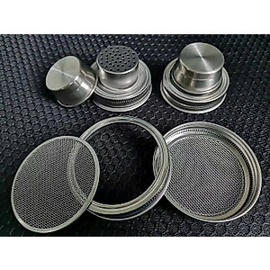 Mason Jar Shaker Lids 316 Stainless Steel Wide Mouth Mason Jar Mesh Sprouting Strainer Lids Kits for Mason Jars Canning Lid 4 Pack Silver