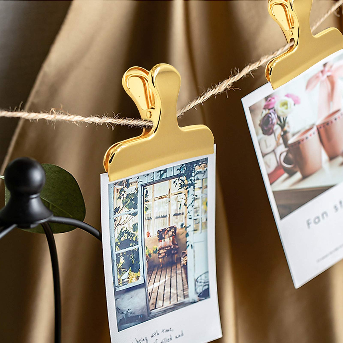 Set of 8 Heavy Duty Stainless Steel Bag Clips, SourceTon 3 x 2.4 Inch Durable Paper Seal Grip for Coffee Food Bread Bags, Kitchen Home Usage- Gold