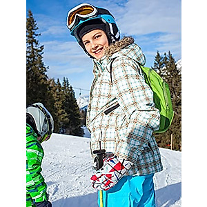 Hicarer 3 Pairs Kids Waterproof Gloves Winter Warm Snow Gloves Boys Girls Ski Gloves Windproof for Cold Weather (Cool Style, 8-11 Years)