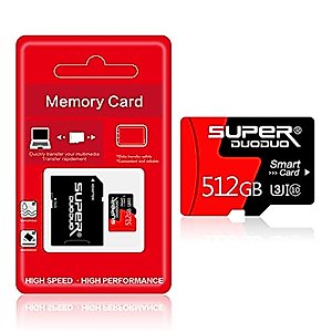512GB Micro SD Card Class 10 Memory Card TF Card for Wyze, GoPro，Smartphone, Table with SD Adapter