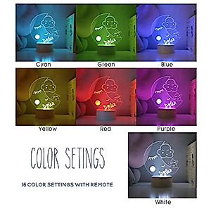 ETCHEY Personalized Dinosaur Night Light, Dinosaur Night Light, Boy's Room, Kid's Bedroom Decor Children's Light, Kids Bedroom