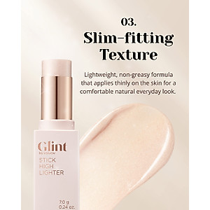 Glint Stick Highlighter (Dewy Moon, 0.3oz) - Multi-Use Illuminator Stick, Creamy & Blendable Color | Korean Skincare