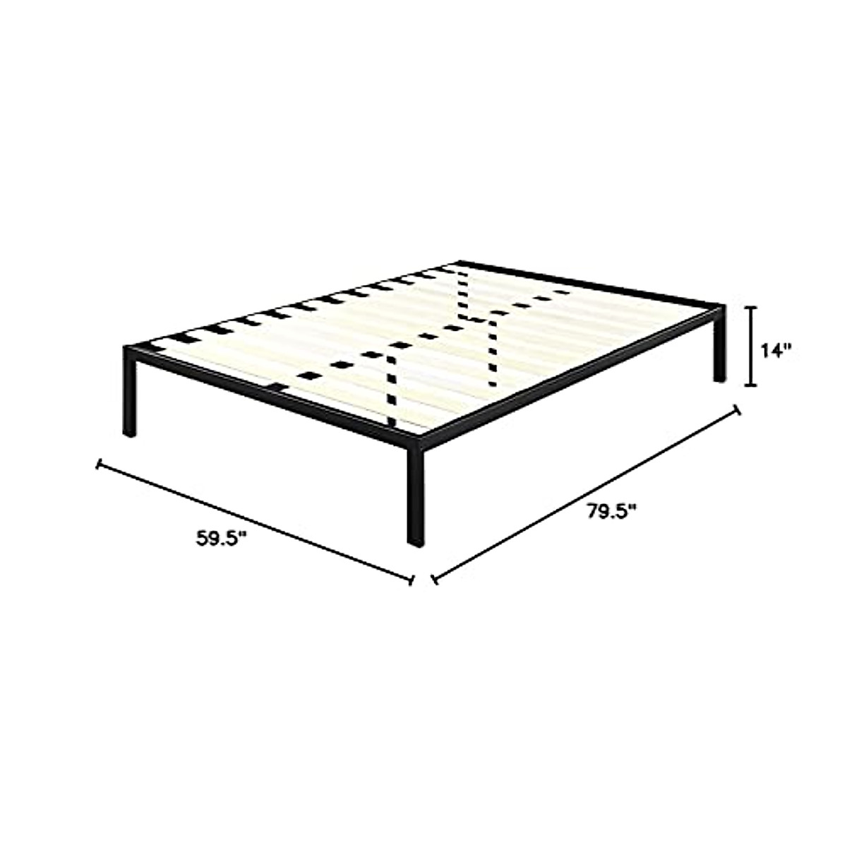 PrimaSleep 14 Inch Modern Metal Platform Bed Frame/Easy Assembly