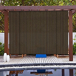 Patio Paradise Roll up Shades Roller Shade 7'Wx6'H Outdoor Shade Blind Pull Shade Privacy Screen for Patio Porch Deck Balcony Pergola Trellis Carport Brown