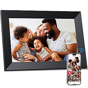 Frameo Digital Picture Frame WiFi 10.1inch Digital Photo Frame,Electronic Photo Frame Load from Phone,1280x800 IPS Touch Screen HD Display,Auto-Rotate,Share Photos/Video-Great Gift (Grey)