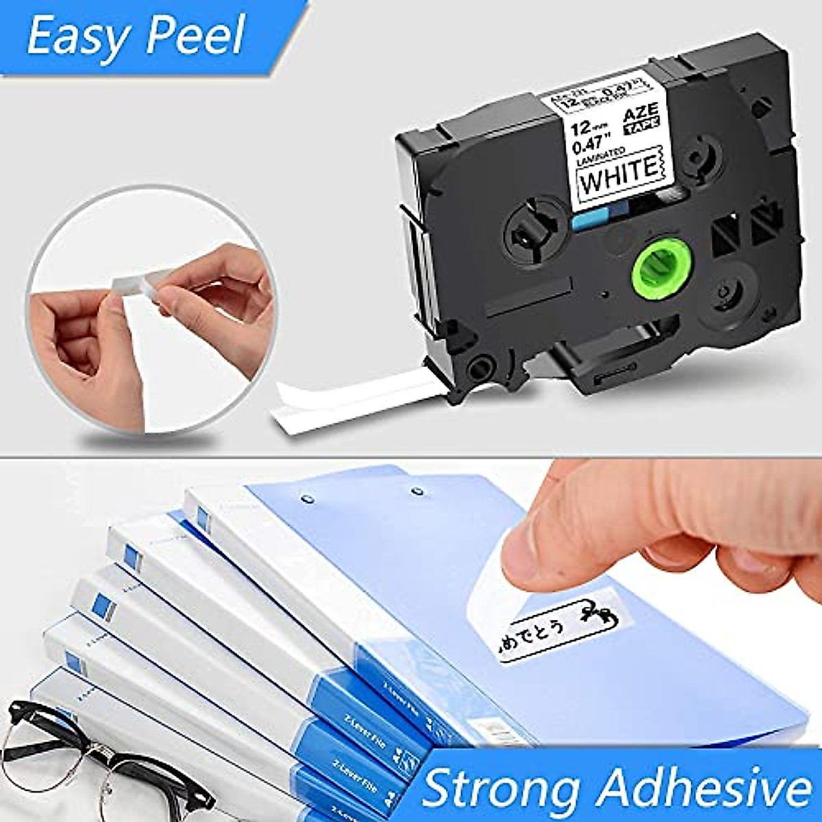 GREENCYCLE 15 Pack Compatible for Brother P Touch TZe-231 AZE 231 TZS231 TZ-S231 1/2" 12mm 0.47 inch Laminated Black on White TZ TZe Label Tapes Used in P Touch PTH110 PT-D200 PTD600 D400