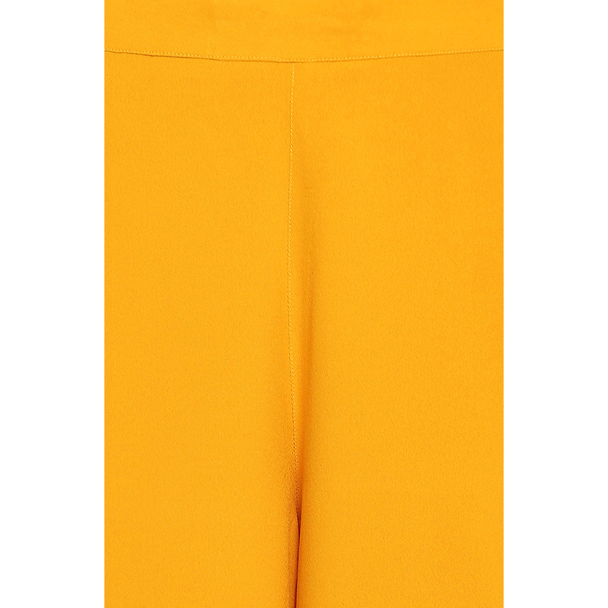 Janasya Indian Women's Yellow Poly Crepe Crop Top with Palazzo and Jacket