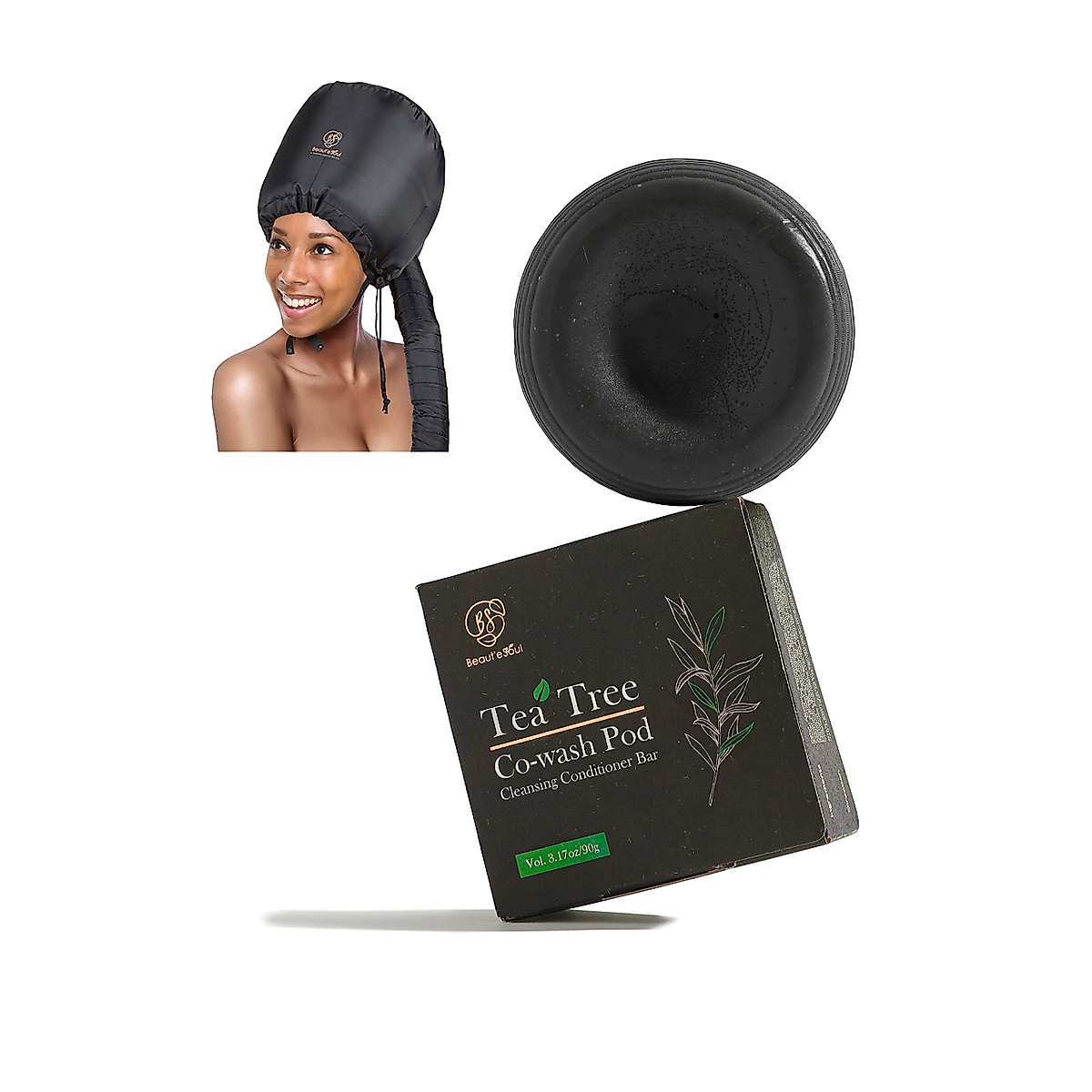 BEAUT'E SEOUL Hooded Hair Dryer Set for Cowash - Beaute Seoul Bonnet Hair Dryer Attachment with Cowash Pod for Natural Curly Textured Hair Care