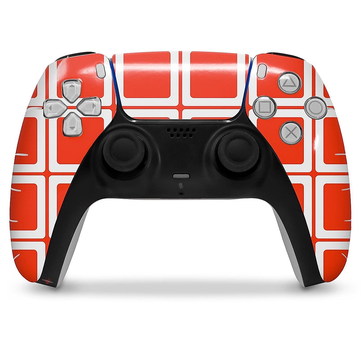 WraptorSkinz Skin Wrap compatible with Sony PS5 DualSense Controller Squared Red (CONTROLLER NOT INCLUDED)