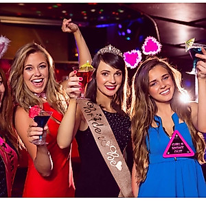 Bride To Be Sash & Bride Crown Kit, CIEHER Bridal Shower Decorations Rose Gold Bachelorette Party Decorations Queen Princess Crown for Women Girls, Bridal Tiara Gifts for Bride Crytal Crown and