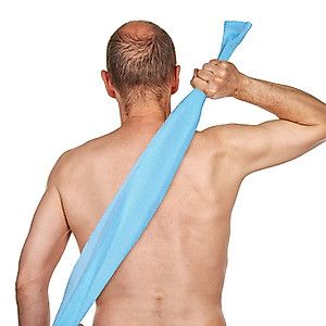 Boao 4 Pieces Exfoliating Washcloth Towel Japanese African Sponge Skin Bath Wash Towel Korean Loofah Bath Cloth Shower Washcloth for Body 35 Inches (Blue, Pink, Yellow, Green)