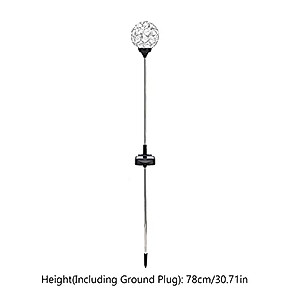 Solar Garden Lights, Ground Plug IP65 Waterproof 78cm/30.71in Height Automatic Lighting Romantic Outdoor Decorative Lights for Homes Porches Fences Terraces