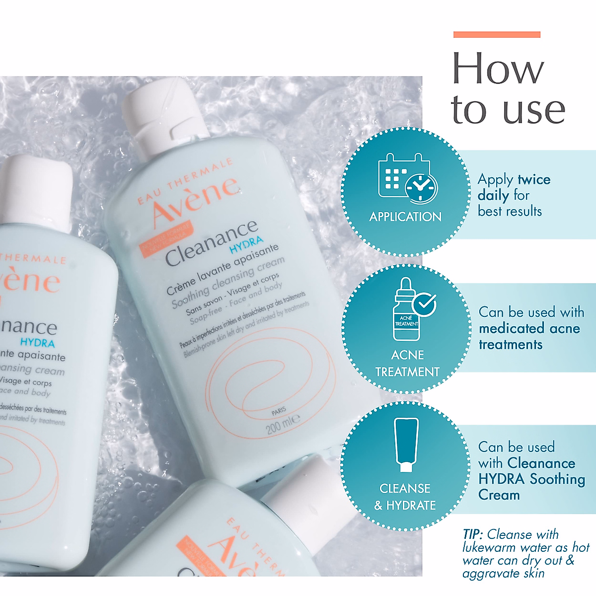 Avene Cleanance HYDRA Soothing Cleansing Cream 6.7 Fl Oz