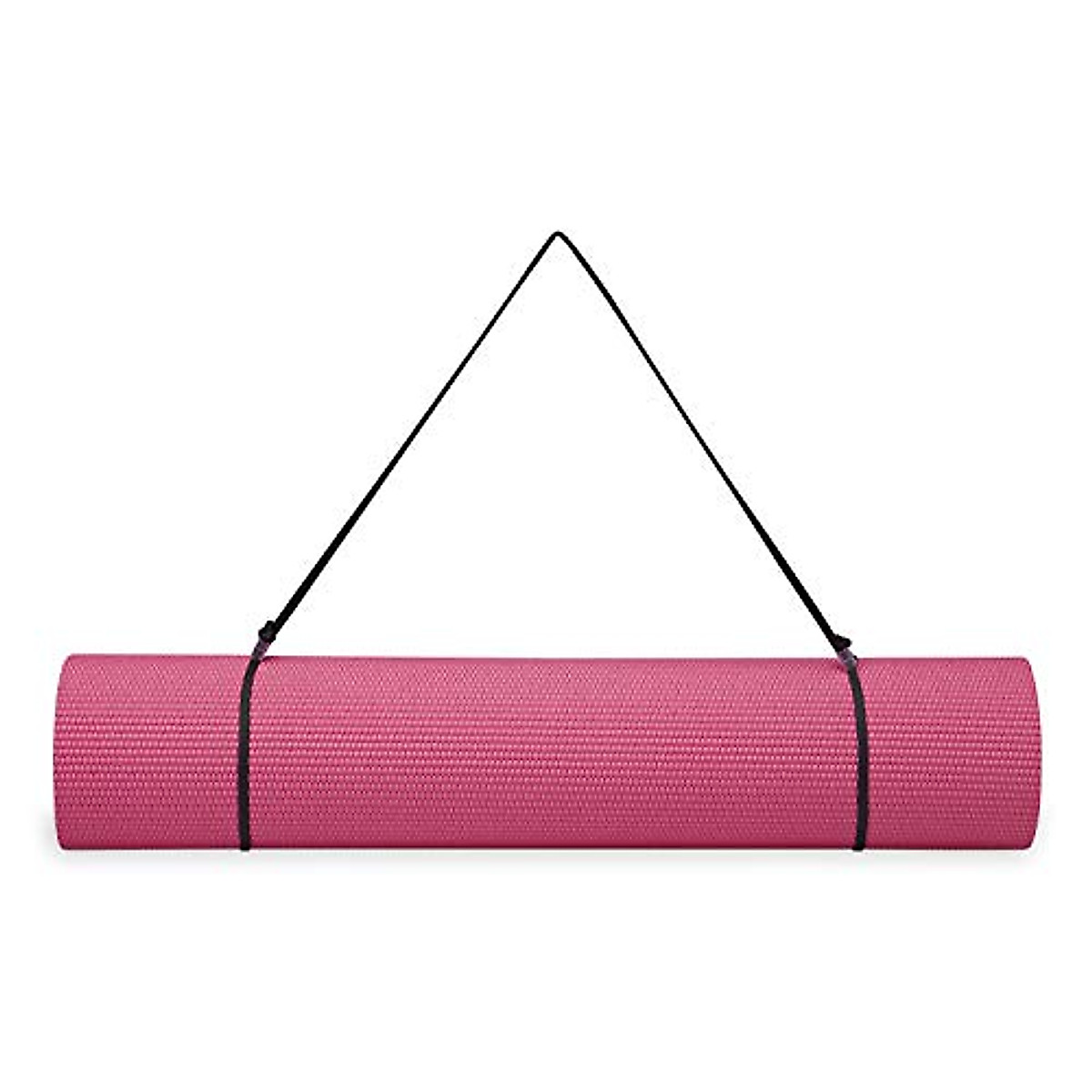 Gaiam Essentials Premium Yoga Mat with Yoga Mat Carrier Sling, Pink, 72 InchL x 24 InchW x 1/4 Inch Thick