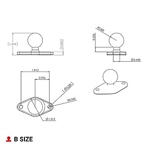 RAM Mounts GPS RAM-B-238U Diamond Ball Base with B Size 1" Ball